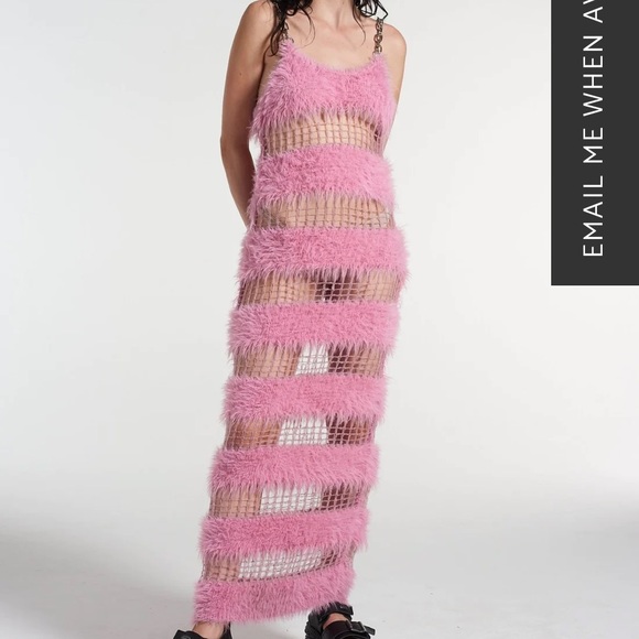 The Ragged Priest | Dresses | Ragged Priest Pink Fur Chain Link Maxi ...